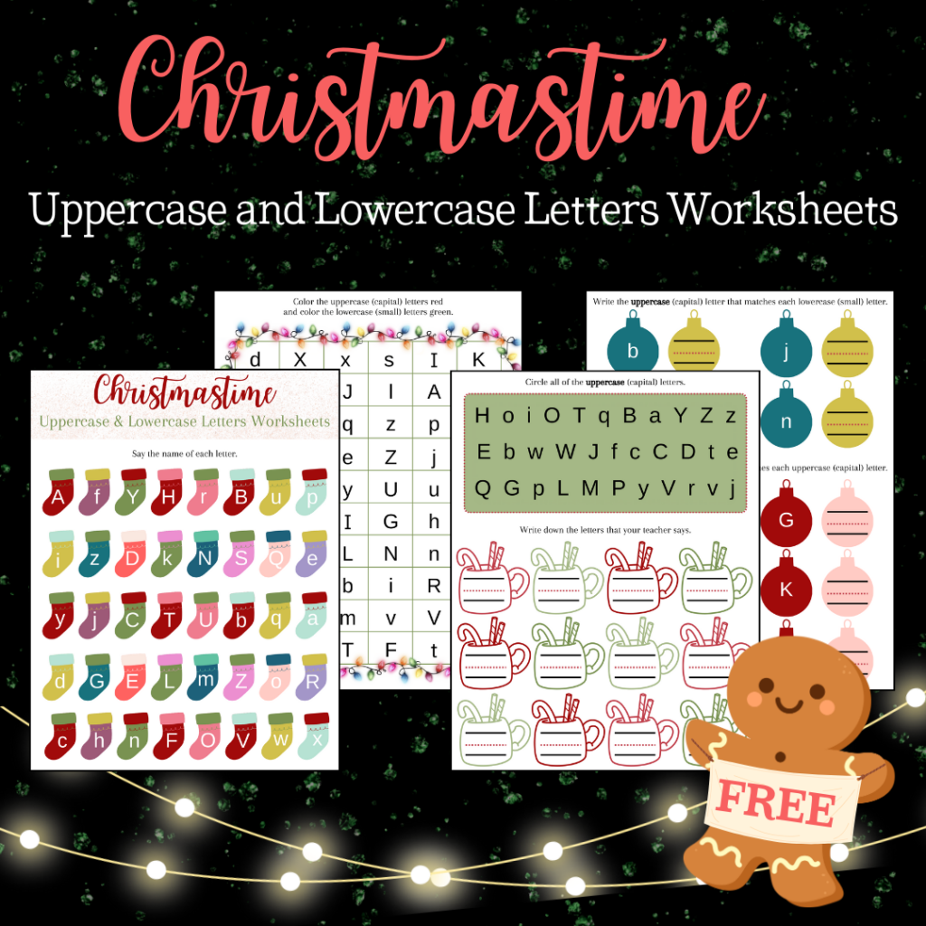 Christmastime Uppercase and Lowercase Letters Worksheets - House of Springs