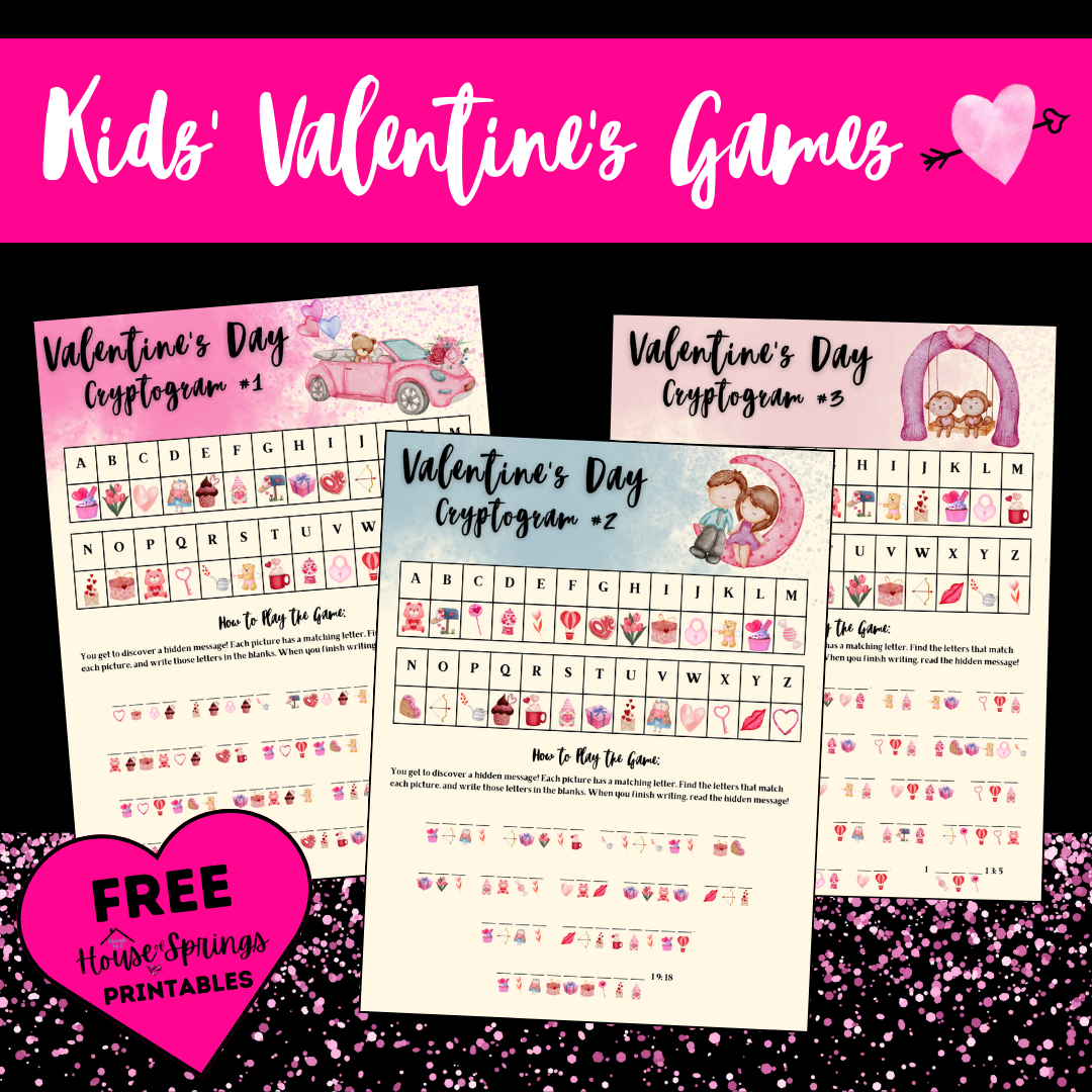 Free Valentine's Day Cryptogram Games for Kids - House of Springs
