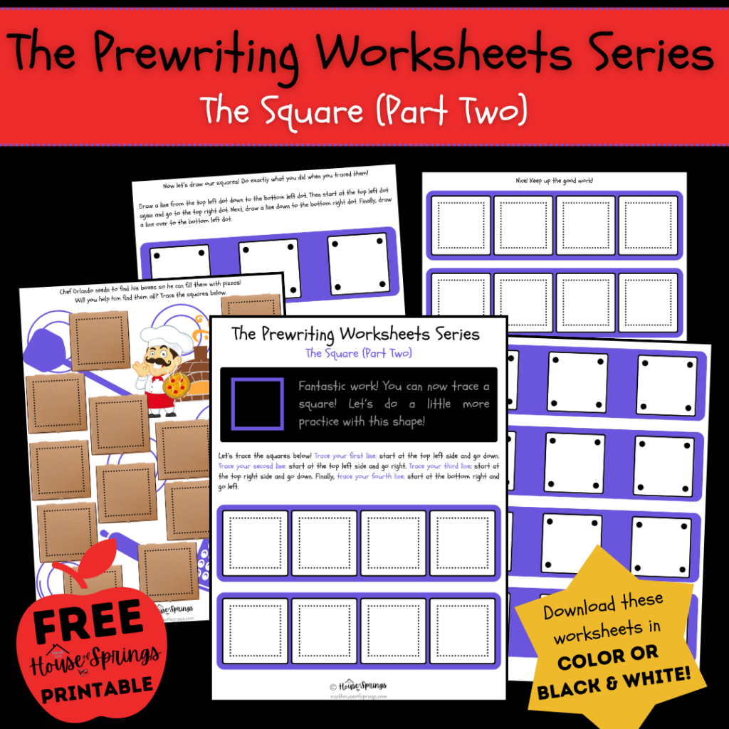 Free Prewriting Worksheets: The Square (Part Two) - House of Springs
